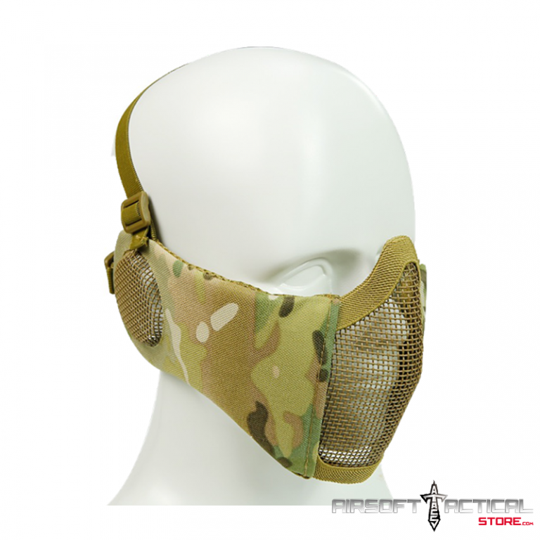 V4 Strike Metal Half Face Mesh (Color: Multicam) with Ear Protection by ...