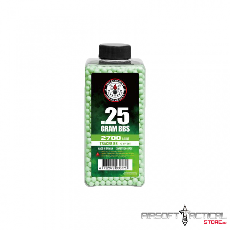 BB’s .25g 2,700rds (Color: Green) Tracer by G&G Armament – Airsoft ...