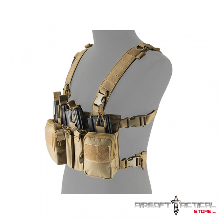 Tactical Chest Rig (Color: Tan) by Lancer Tactical – Airsoft Tactical Store