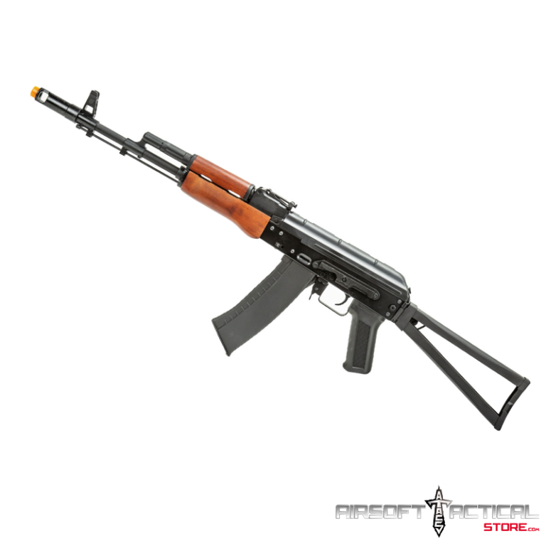 AK-Series AK-74N AEG Airsoft Rifle w/ Skeleton Folding Stock (Real Wood ...
